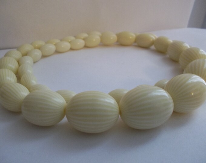 Vintage "french Ivory" Bead Necklace/ 1920s 1930s Ivory Celluloid Beads ...