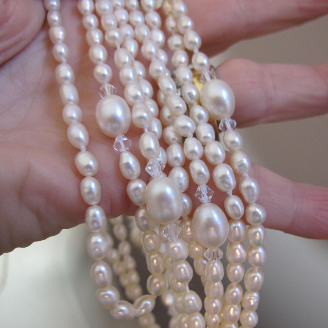 Rope of Genuine Freshwater Pearl Beads, 100 IN Plus, LONG Necklace ...