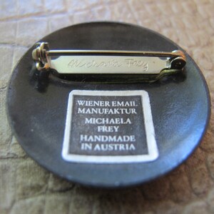 Austrian Designer Michaela Frey Enamel Round Disk Pin Small - Etsy