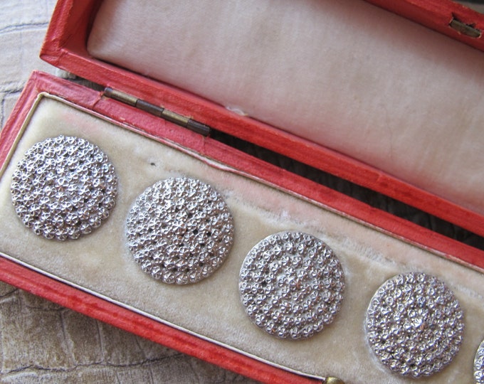 Victorian Box Set of 6 Matching Silver Hallmarked English Buttons ...