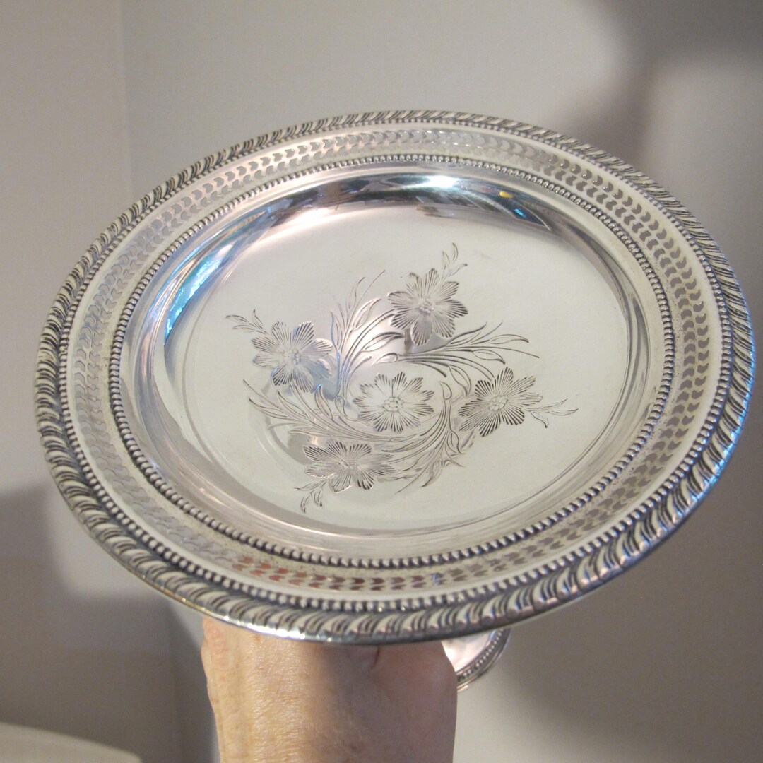Sterling Silver Pedestal Fruit, Nut, Candy Compote Dish Engraved ...