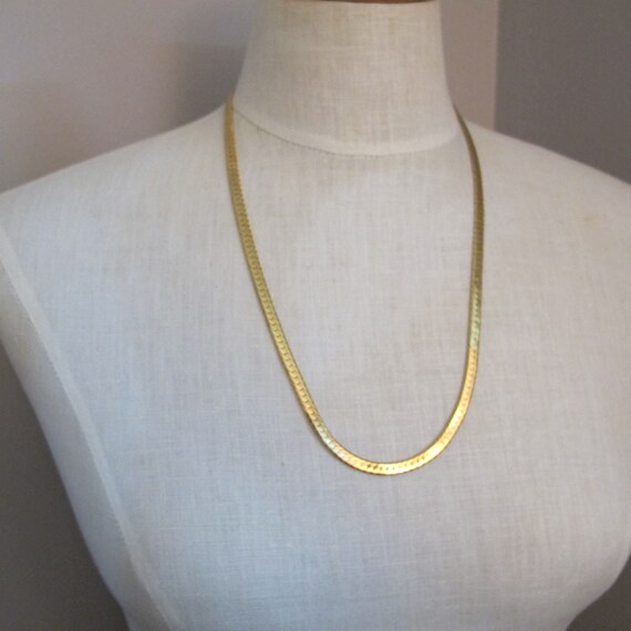 24 IN Gold Plated Herringbone-Style Chain Necklace. 5… - Gem