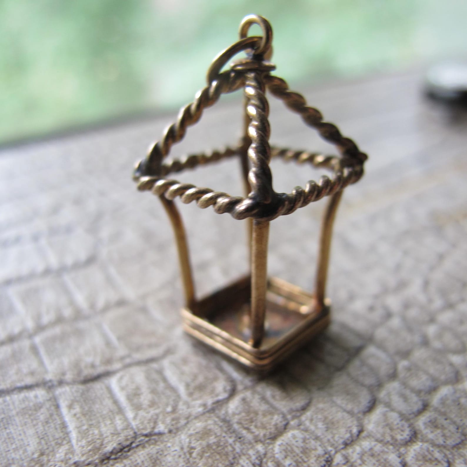 WL Walter Lampl Gold Filled Fill Charm, Cage Pavilion Pagoda, Fancy Box ...