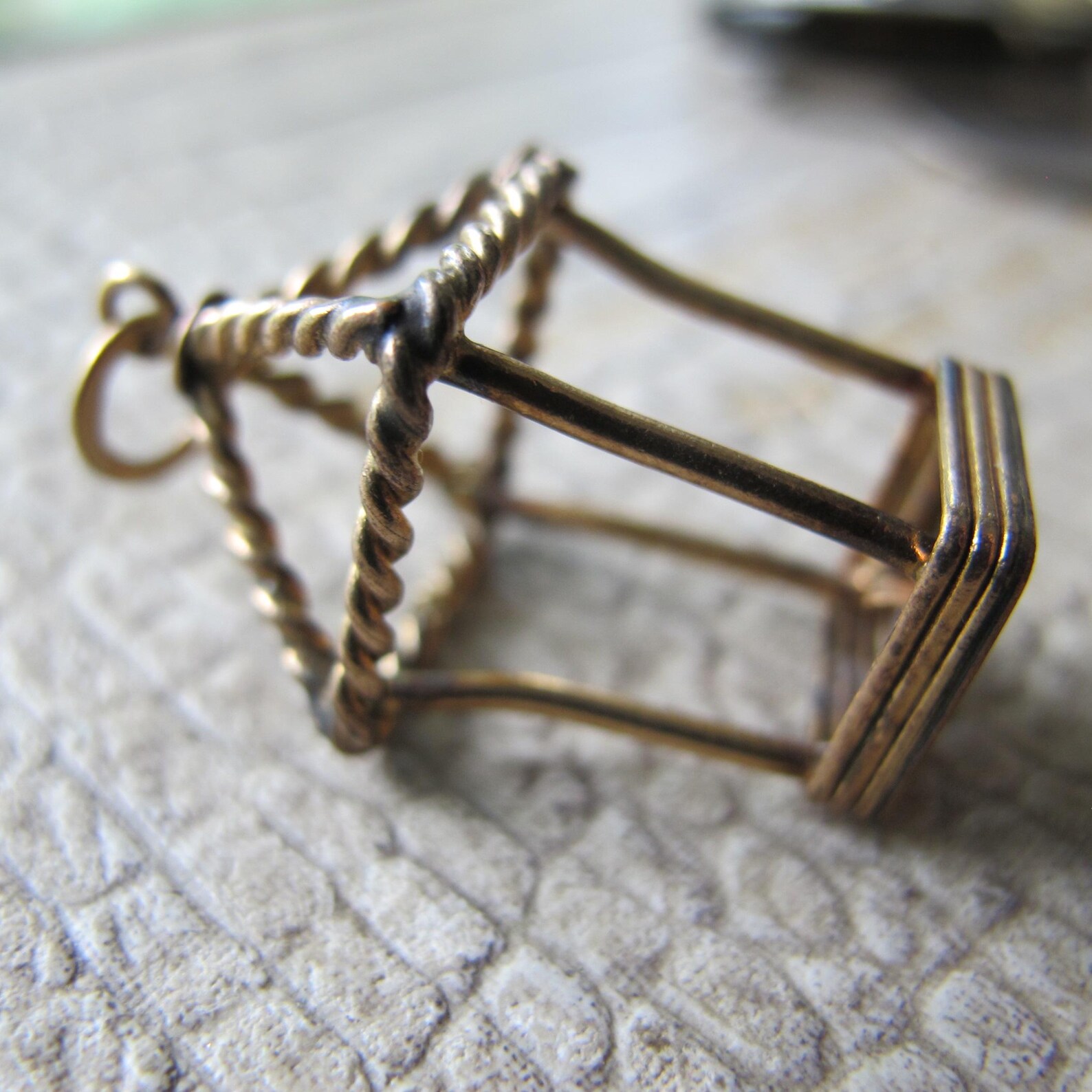 WL Walter Lampl Gold Filled Fill Charm, Cage Pavilion Pagoda, Fancy Box ...