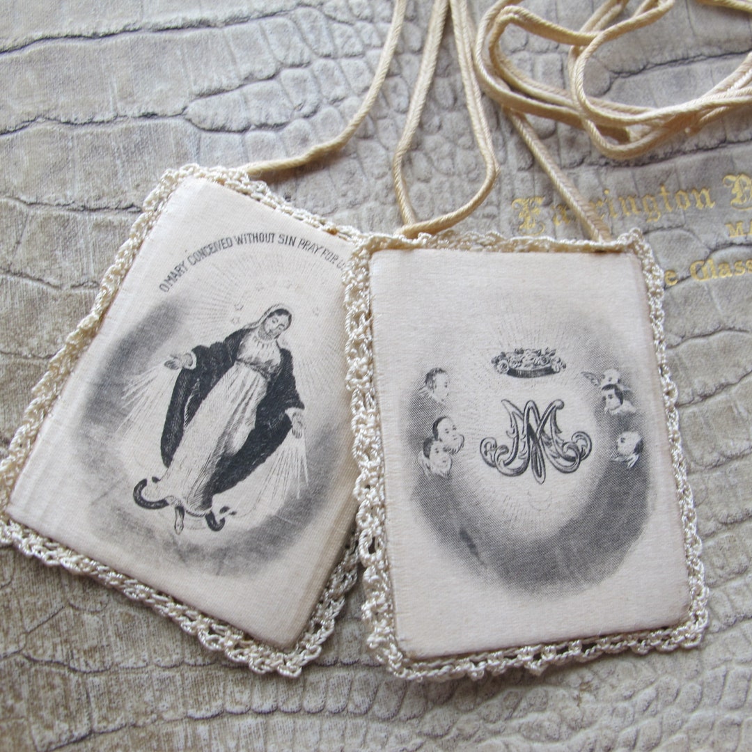 Silk Holy Blessed Mother Scapular, Catholic Faith, Vintage Age, as ...