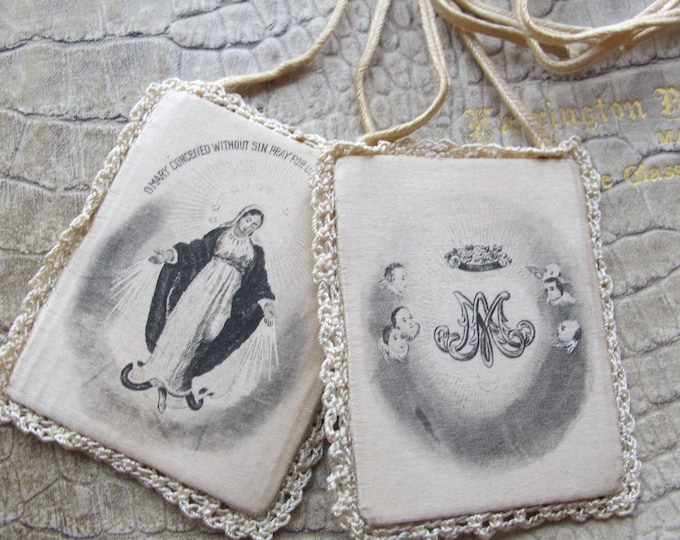 Silk Holy Blessed Mother Scapular, Catholic Faith, Vintage Age, as ...