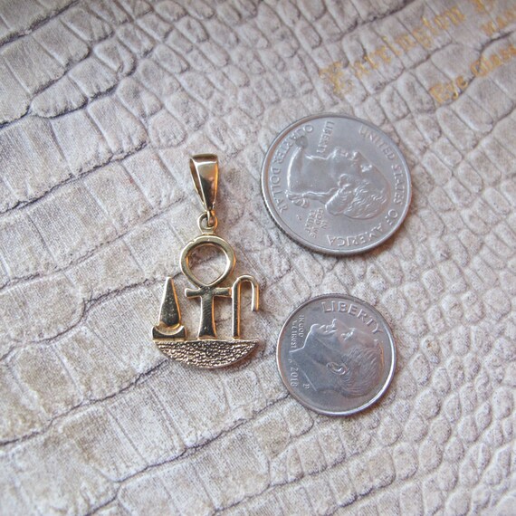 Egyptian Ankh Symbols Gold Plate Plated Pendant Charm… - Gem
