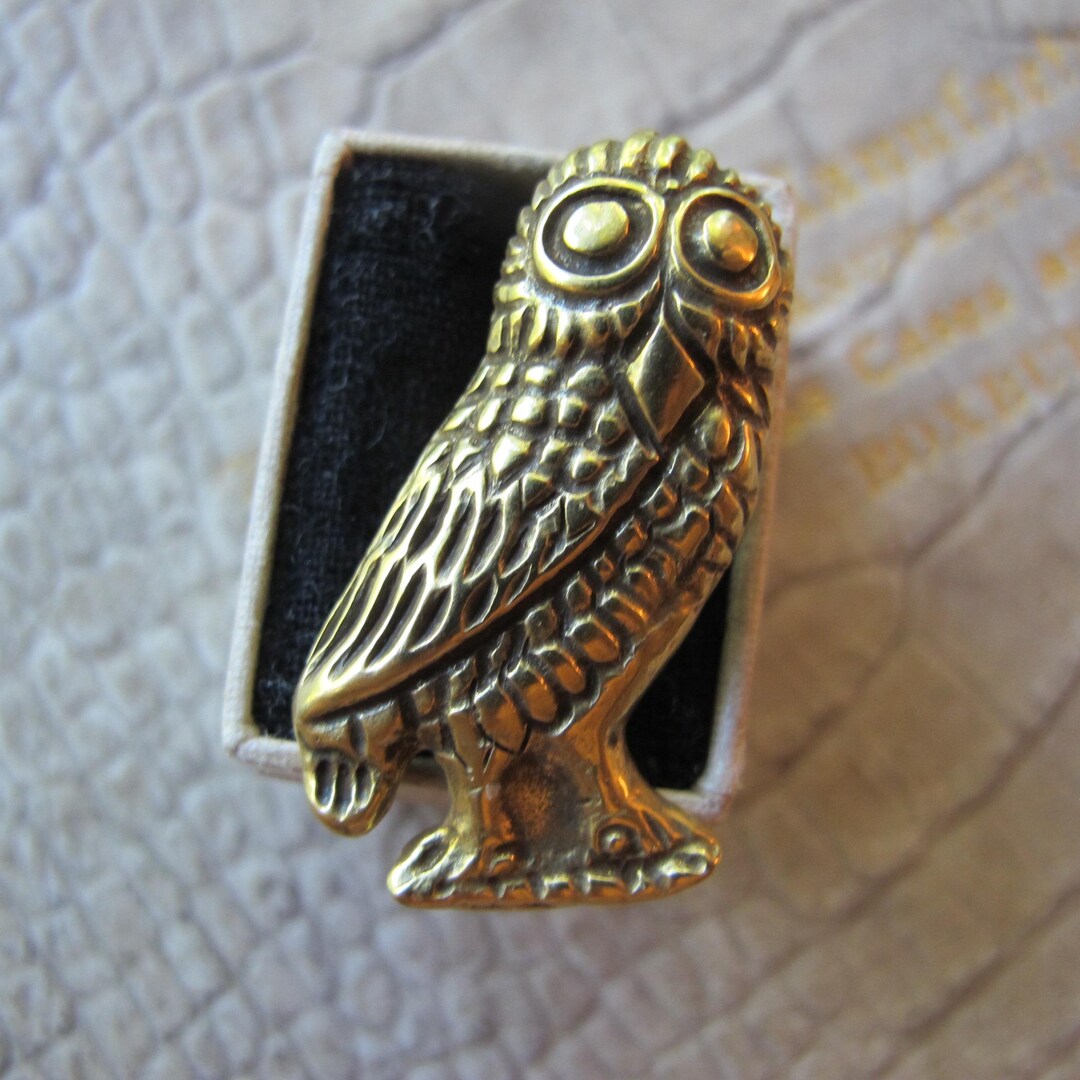 MMA Museum Gold Plate Signed Scythian Owl Pin, Little Brooch ...