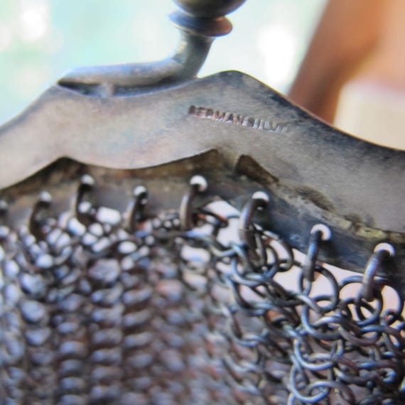 Victorian Antique Chainmail Mesh Metal Chain Handle H… - Gem