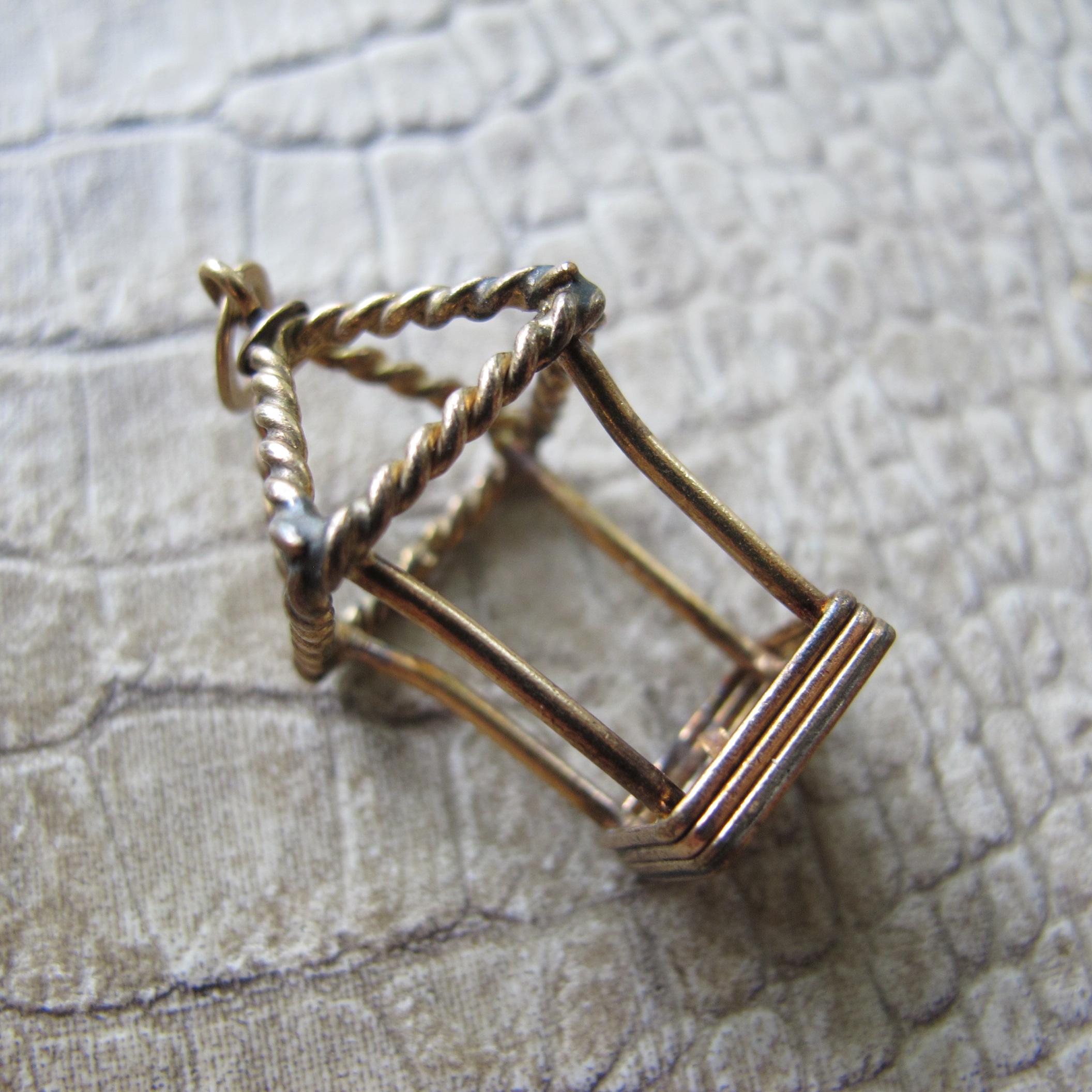 WL Walter Lampl Gold Filled Fill Charm, Cage Pavilion Pagoda, Fancy Box ...