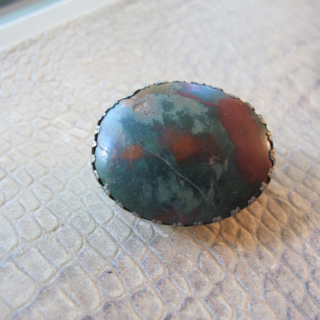 19th Century Scottish Agate Stone Specimen Bezel Set in a Silver Pin ...