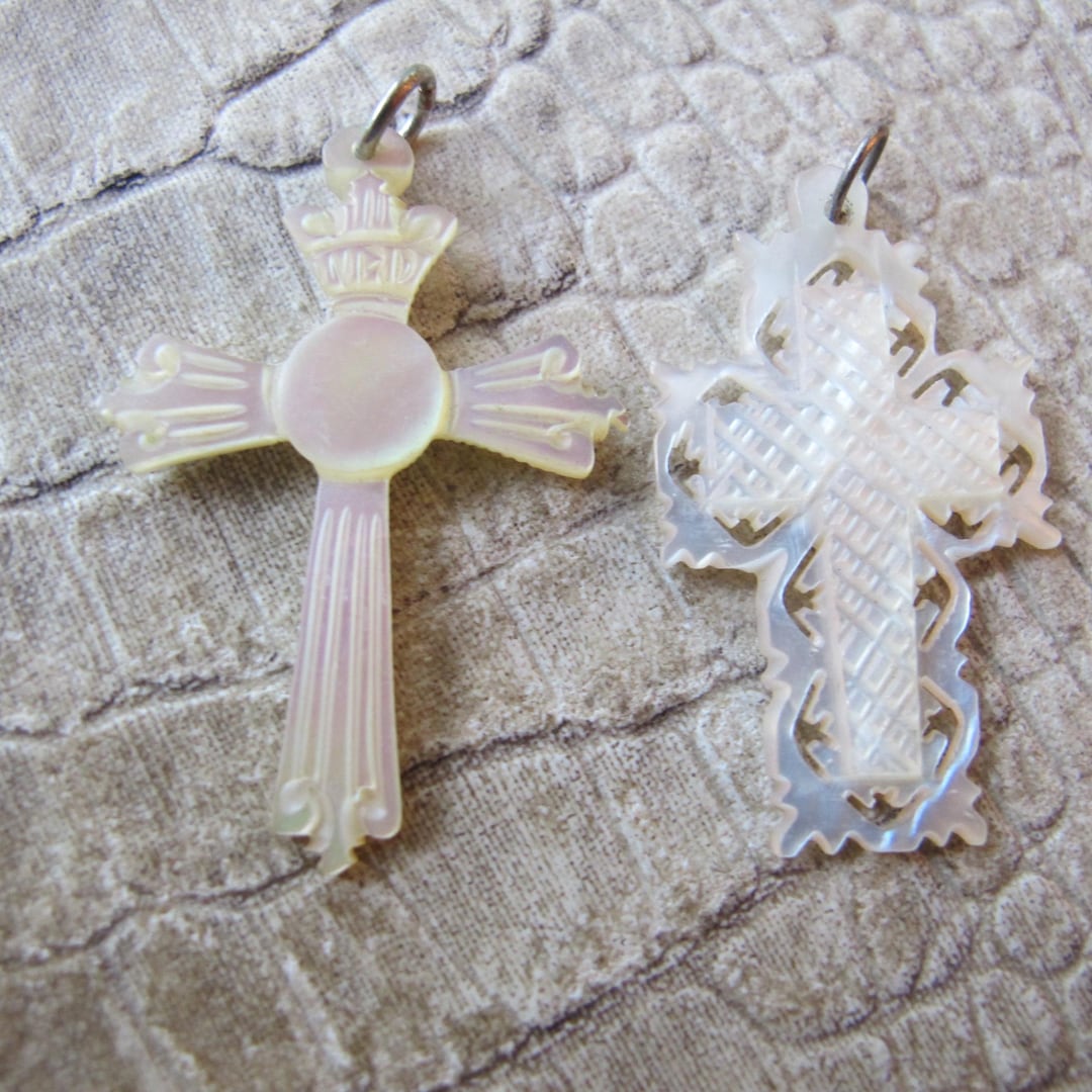 MOP Crosses: French Style Shell Cross N Bethlehem Lattice & Pierced ...