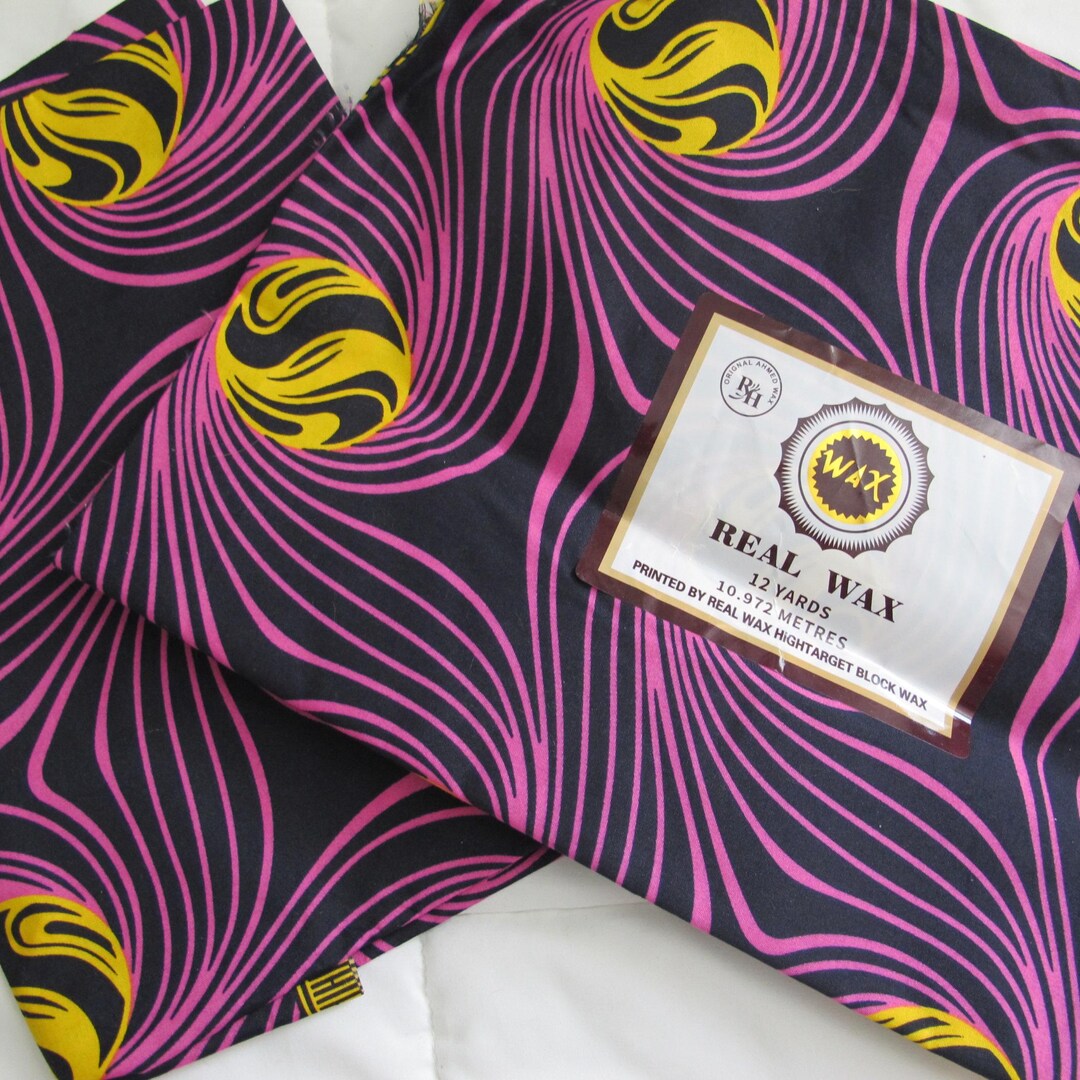 African Wax Print Fabric Remnants, 2 Cut Pieces Sold Together, Craft ...
