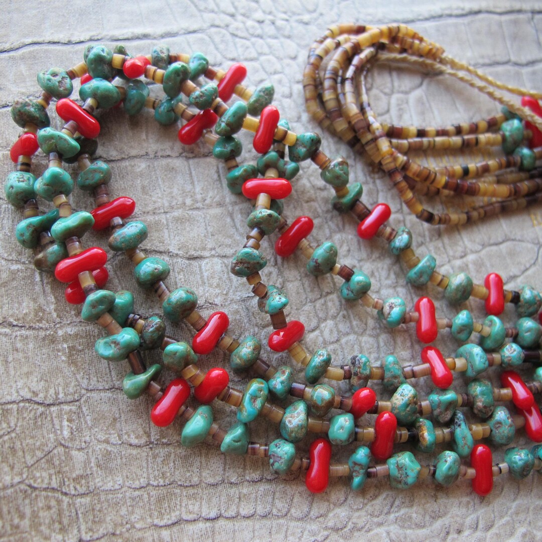 Santo Domingo Pueblo Indian Native American Heishi Shell, Turquoise ...