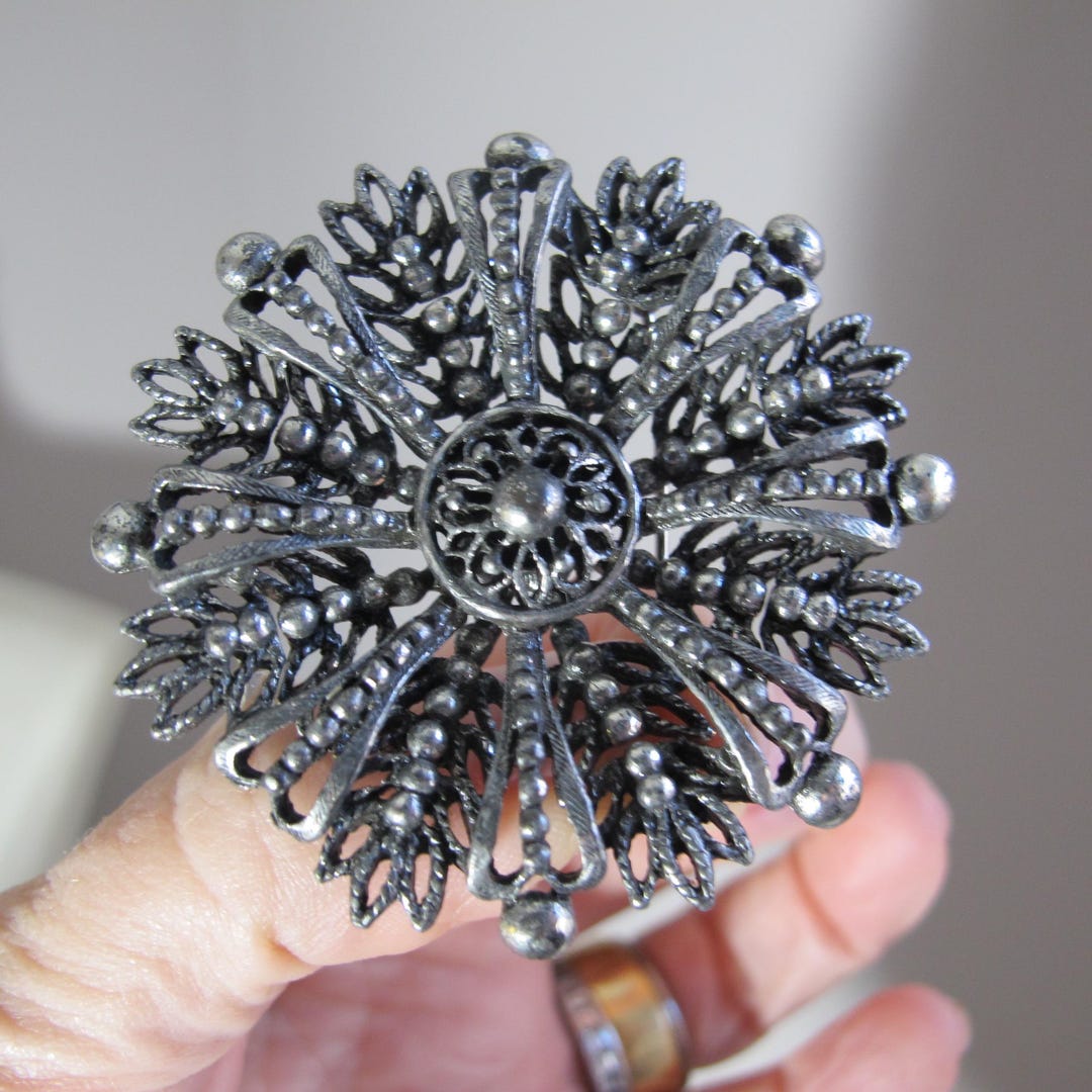 HEDY Designer Signed Costume Fashion 20th Century Brooch Pin, Silver ...
