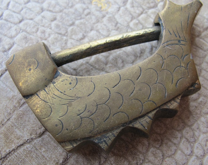 Asian Korean Tansu Brass Fish Lock Hardware. Koi Carp Fish Metal Lock ...