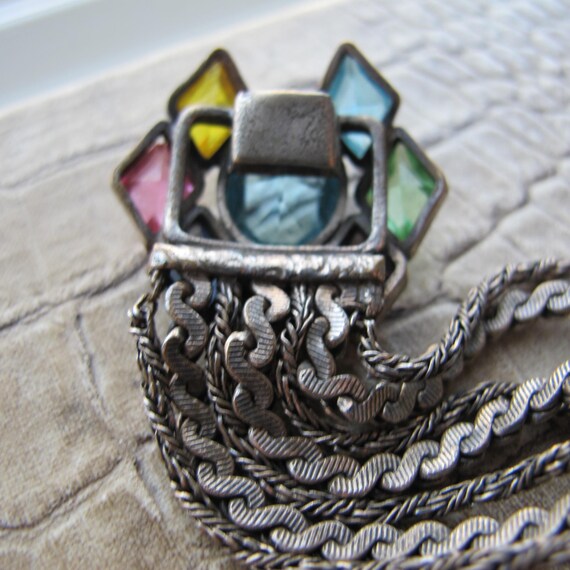 Czech Style Art Deco Jewel Crystal Stone Tones Cluste… - Gem