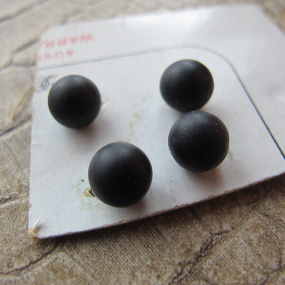 Antique Bobble Round Small Matte Satin Crepe Glass Old Stock Buttons ...
