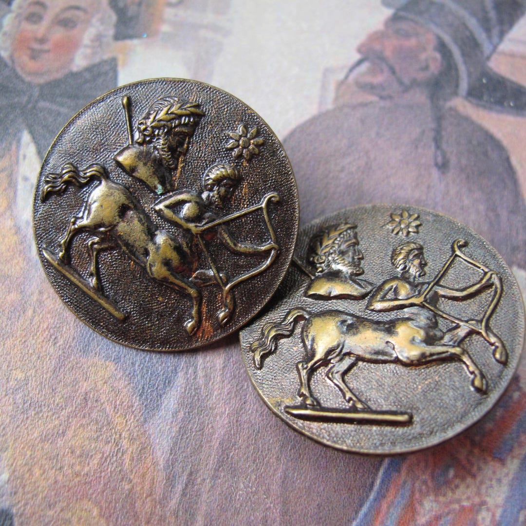 Mythological Centaur Archer Story Picture Statement Round Metal Brass ...
