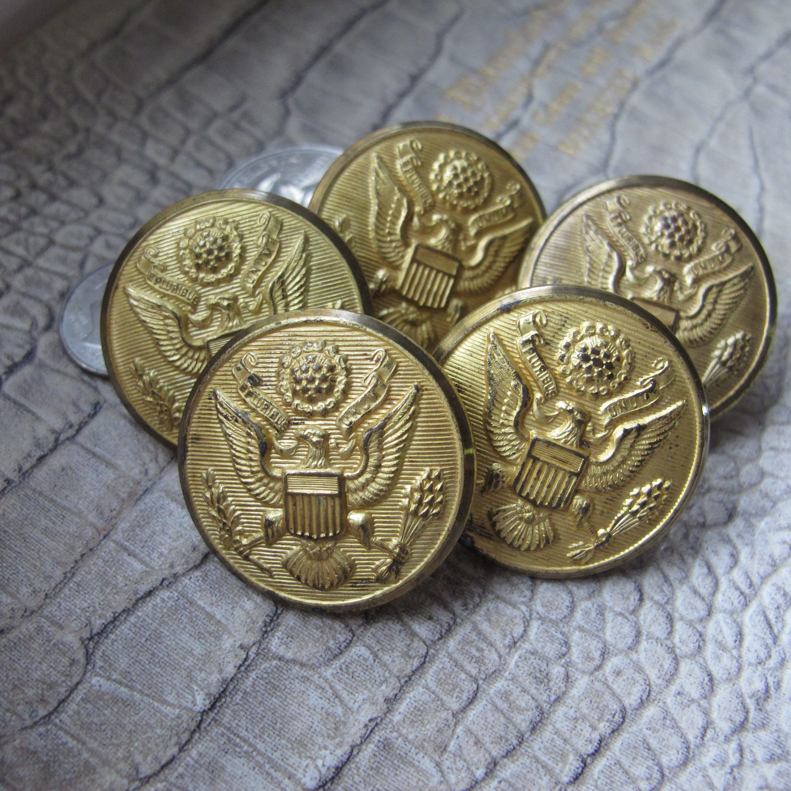 Large Military Coat Buttons. 5 Buttons. Rex Products Corp New | Etsy