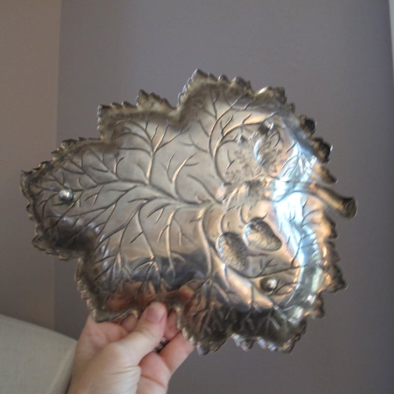 Sterling Silver Repousse Leaf Vine Strawberries Foot Dish | Etsy