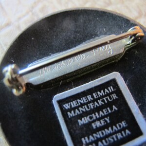 Austrian Designer Michaela Frey Enamel Round Disk Pin Small - Etsy