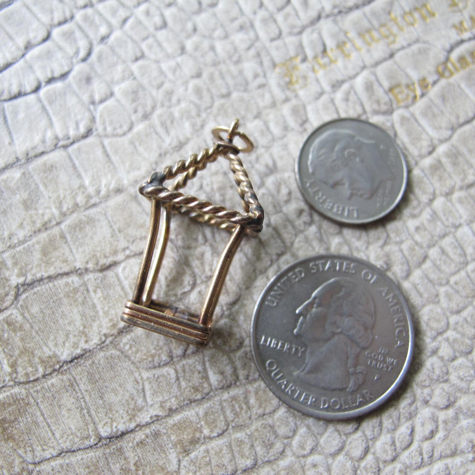WL Walter Lampl Gold Filled Fill Charm, Cage Pavilion Pagoda, Fancy Box ...