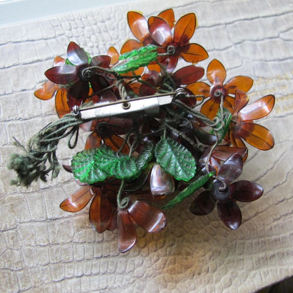 Celluloid Cellulose Flower Bouquet Brooch Pin, 1930's… - Gem