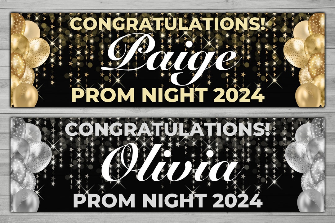 Personalised School Leavers Prom 2024 or Graduation Stars and Ballloons ...