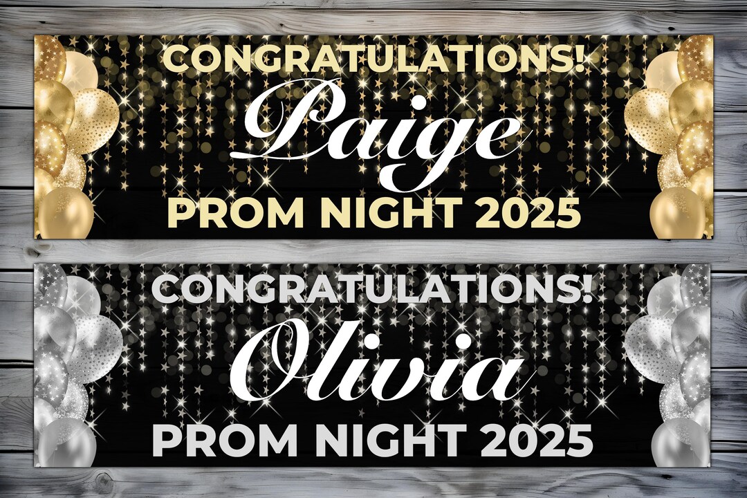 Personalised School Leavers Prom 2025 or Graduation Stars and Balloons ...