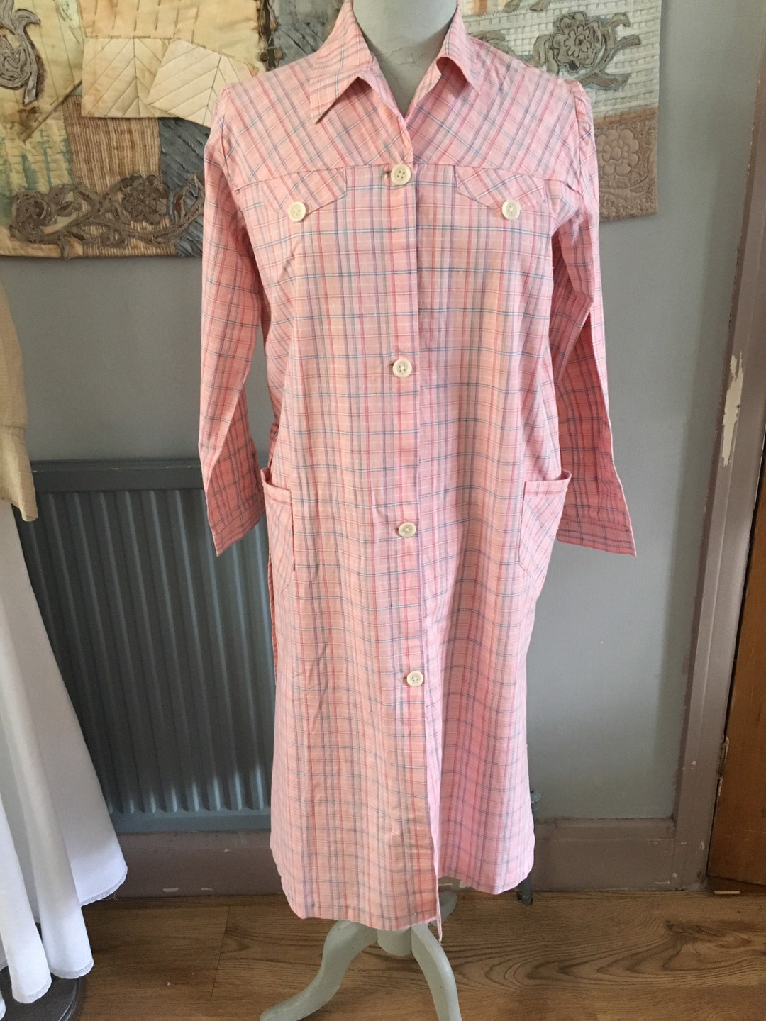 Pretty Pink Check Overall. - Etsy