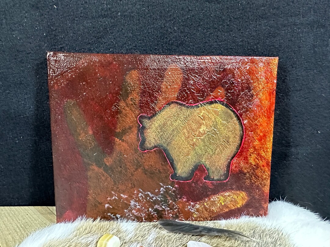 Bear Totem -- Original Painting -- Pagan Primitive Goddess Totem ...