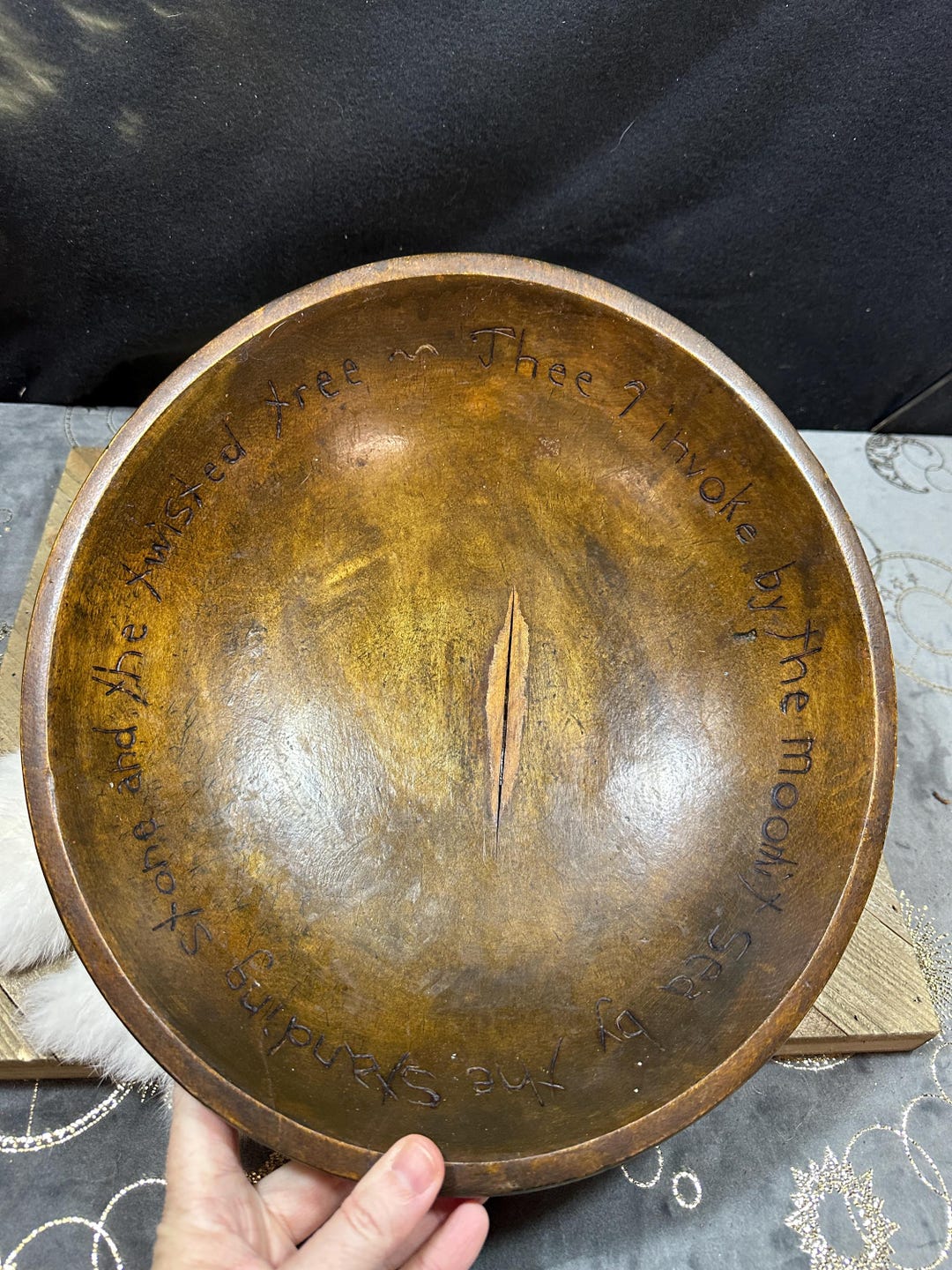 Wood Bowl - Upcycled - Wiccan Spell- Druid Heathen Wiccan Pagan Ritual ...