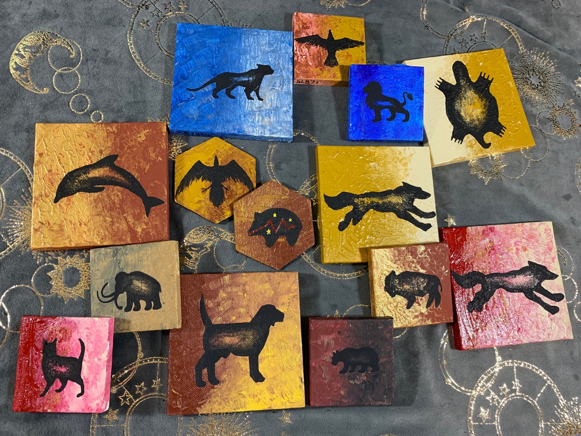 Micro Totem Paintings Original Paintings Pagan Primitive - Etsy