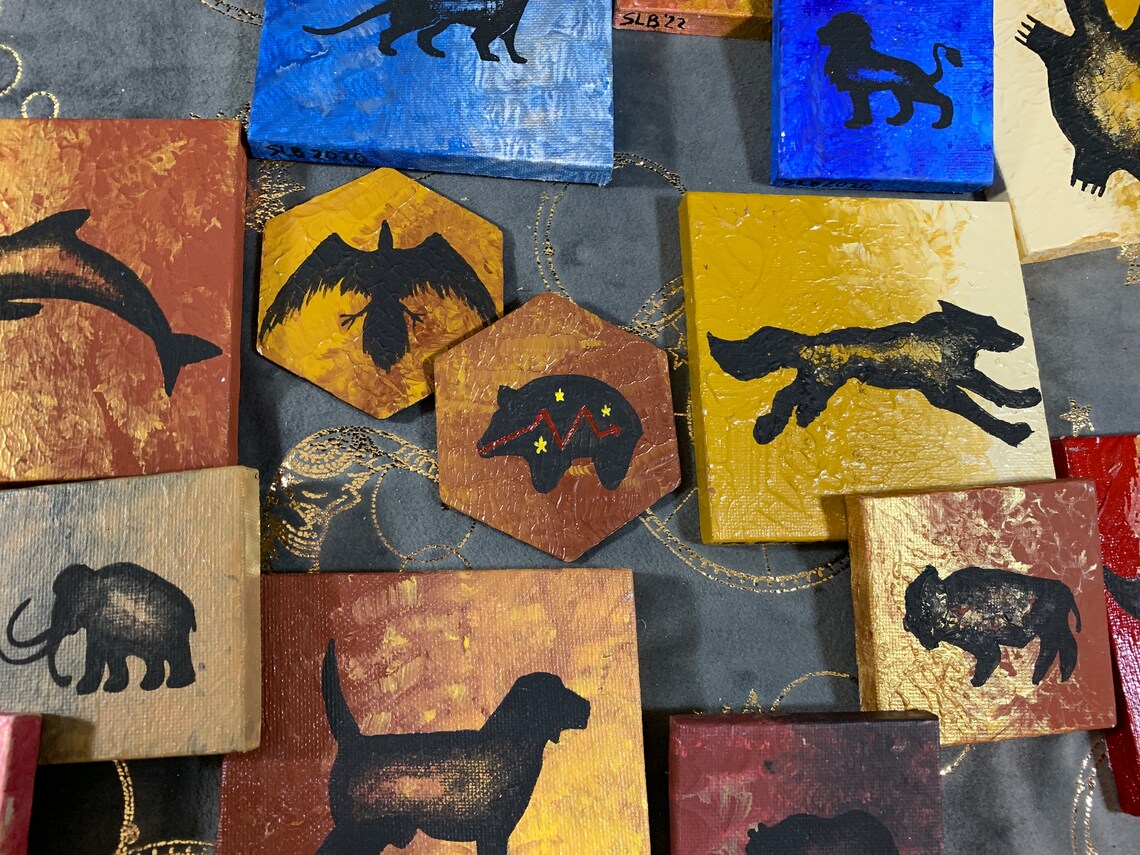 Micro Totem Paintings Original Paintings Pagan Primitive - Etsy