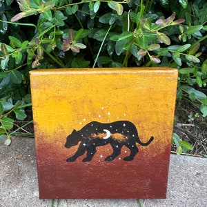 Panther Totem -- Original Painting -- Pagan Primitive Goddess Totem ...