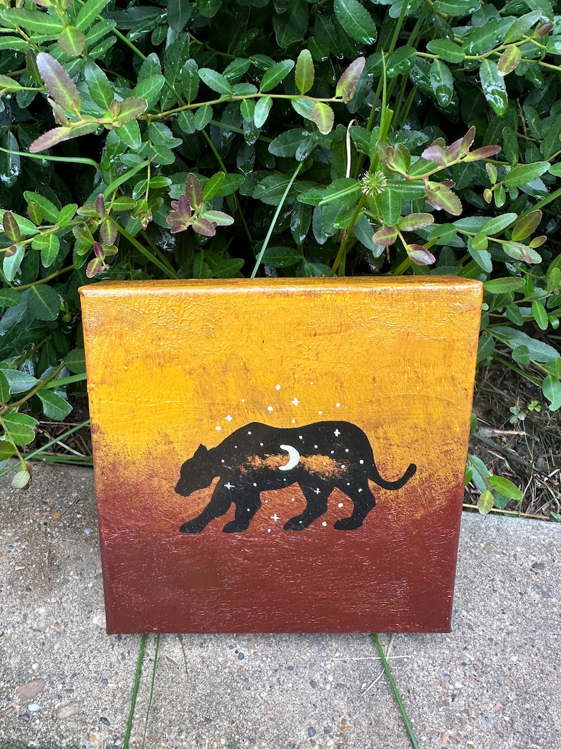 Panther Totem -- Original Painting -- Pagan Primitive Goddess Totem ...
