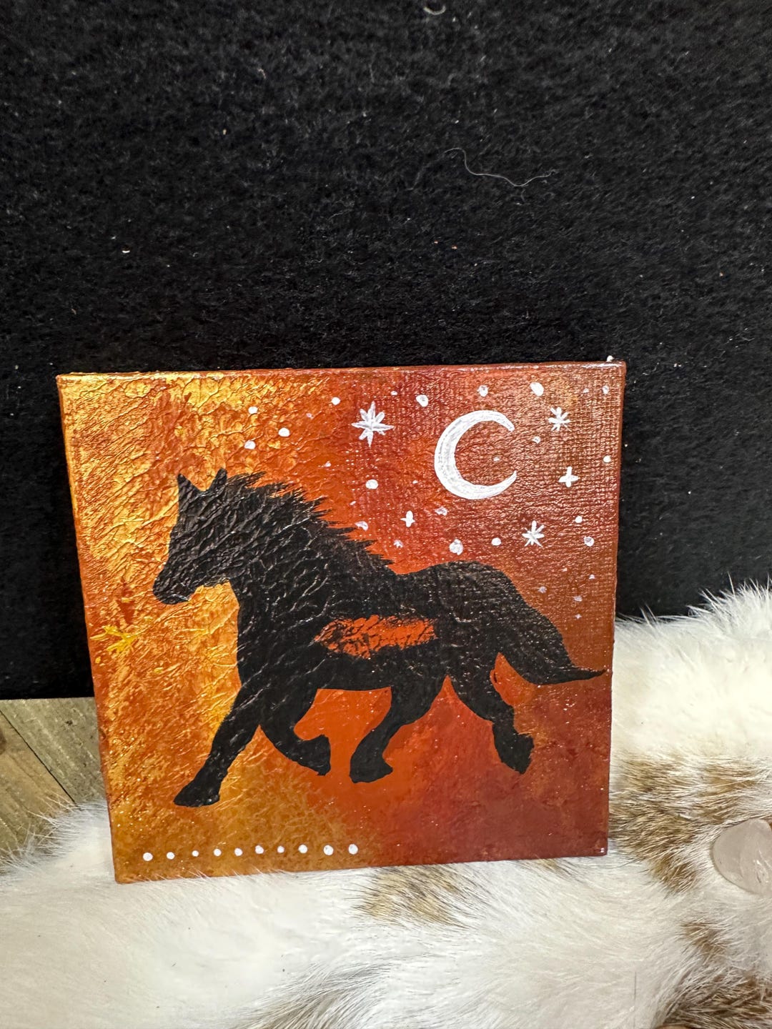 Horse Totem - Original Painting - Pagan Primitive Totem Neolithic Cave ...