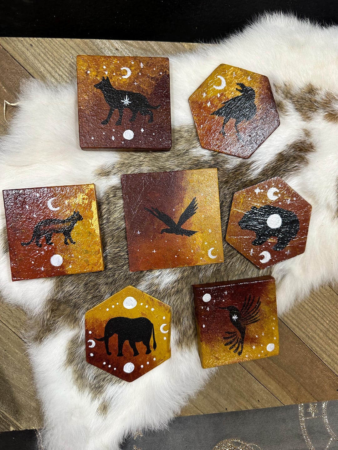 Micro Totem Paintings - Original Canvas - Pagan Primitive Totem ...