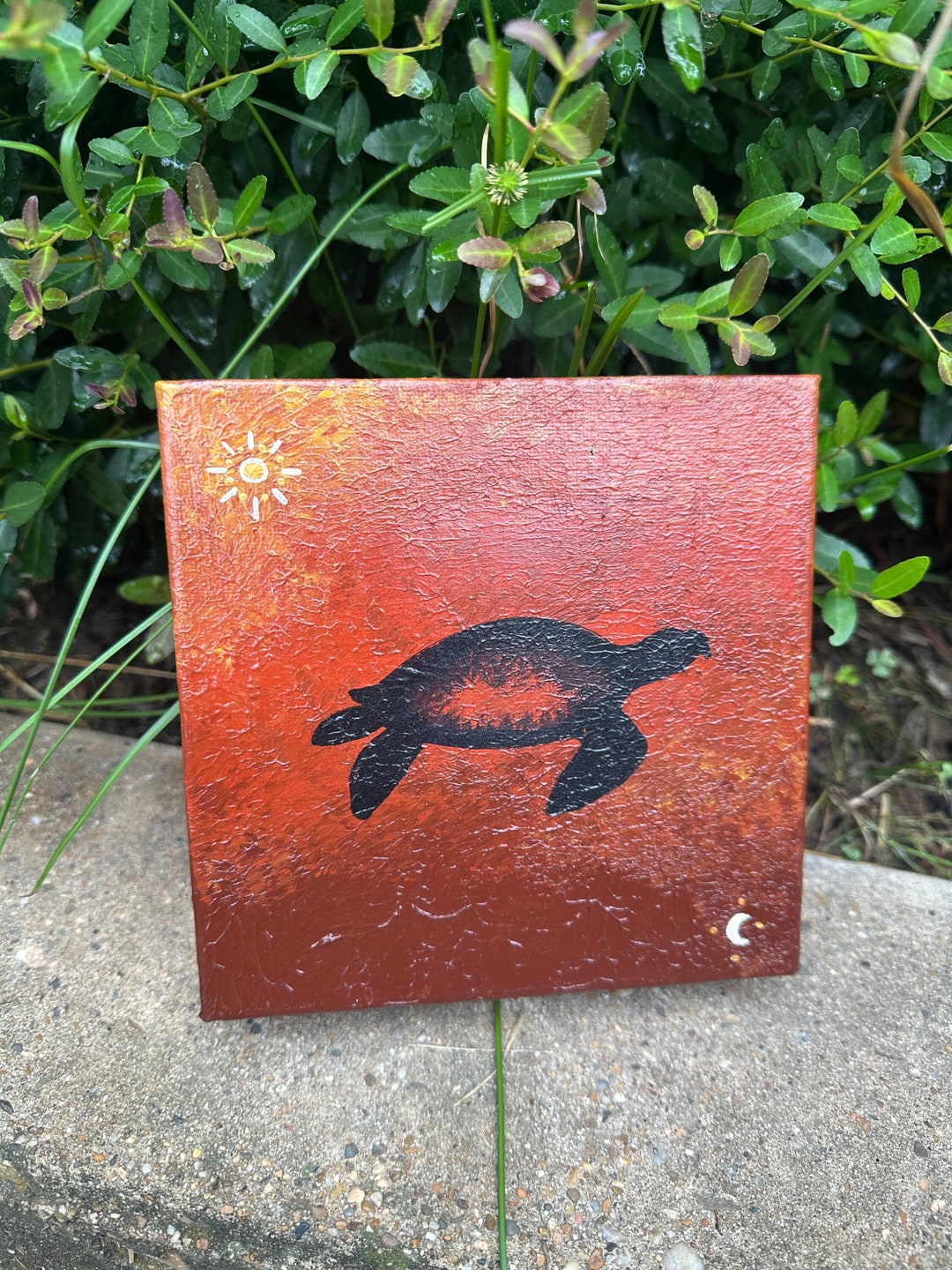 Sea Turtle Totem -- Original Painting -- Pagan Primitive Goddess Totem ...