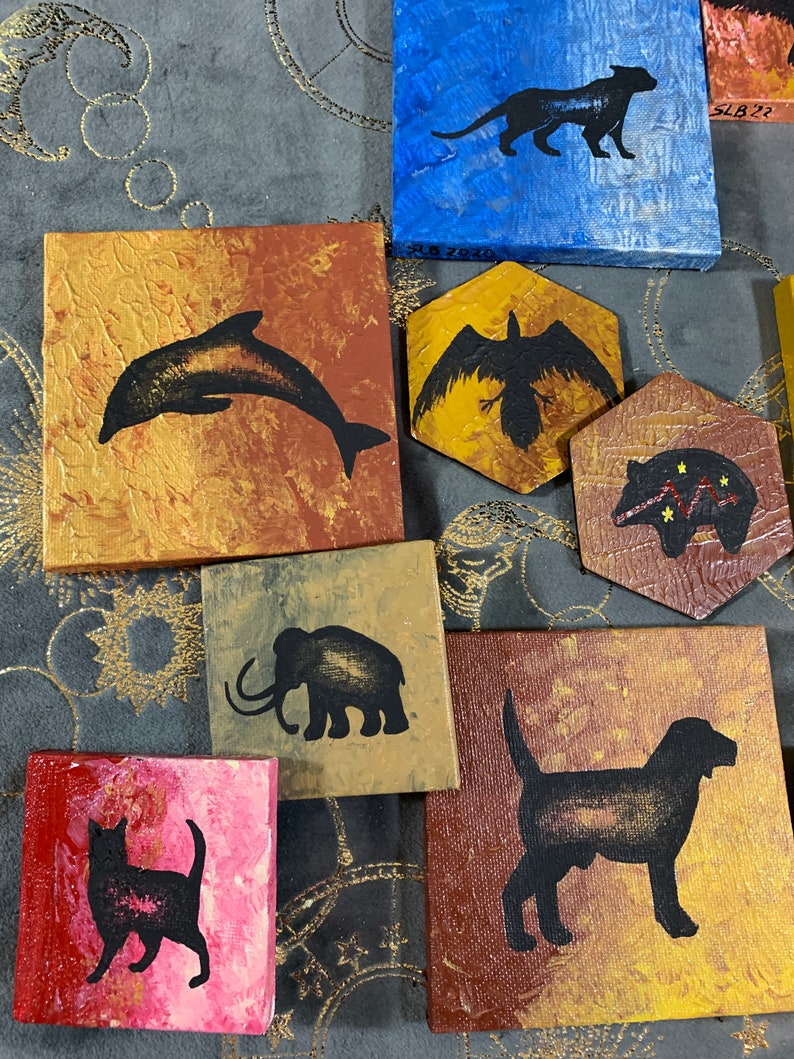 Micro Totem Paintings Original Paintings Pagan Primitive - Etsy