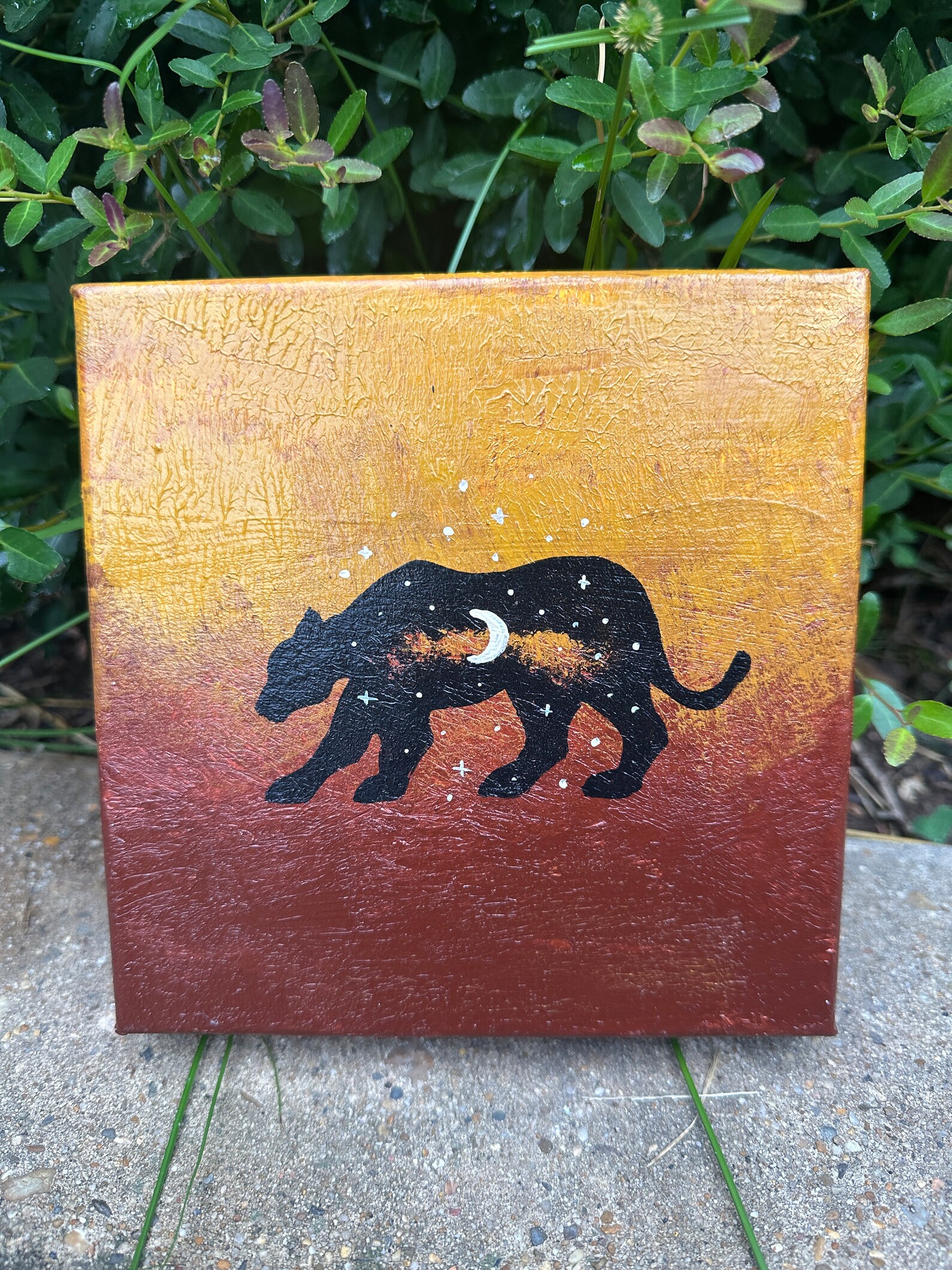 Panther Totem -- Original Painting -- Pagan Primitive Goddess Totem ...