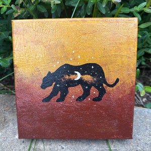 Panther Totem -- Original Painting -- Pagan Primitive Goddess Totem ...