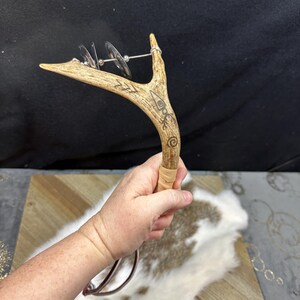 Horned God of the Witches Shaman Antler Cymbal Rattle Handmade Native ...
