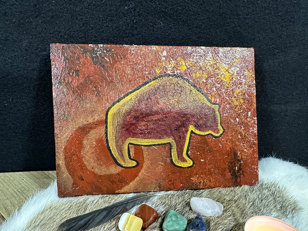 Bear Totem -- Original Painting -- Pagan Primitive Goddess Totem ...