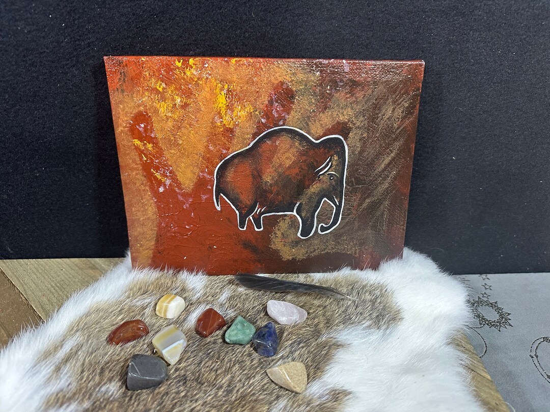Mammoth Totem -- Original Painting -- Pagan Primitive Goddess Totem ...