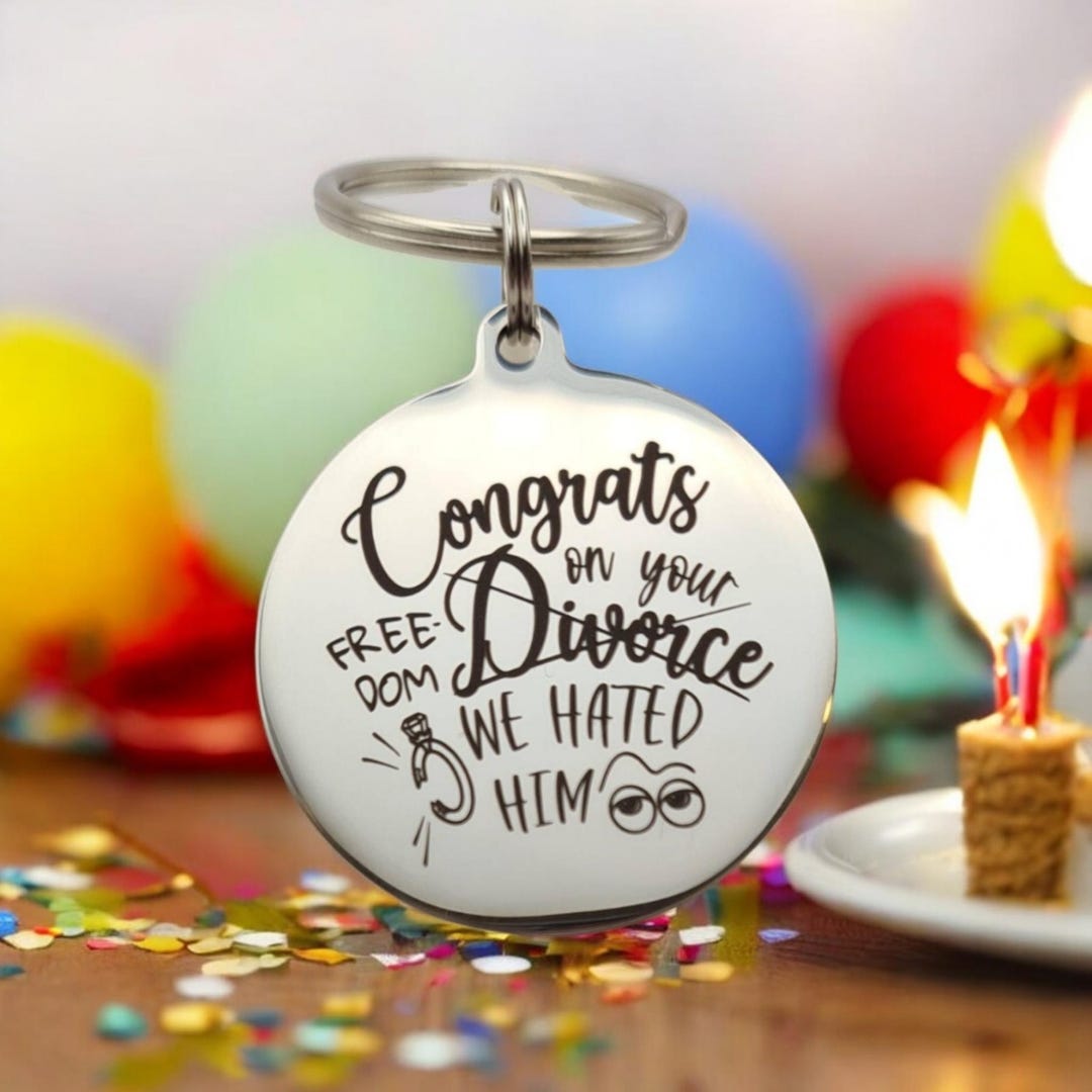 Congratulations ~ Divorce ~ Stainless Steel ~ Keyring ~ Gift ~ Funny ...