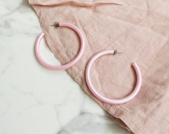 Plastic hoop earrings | Etsy