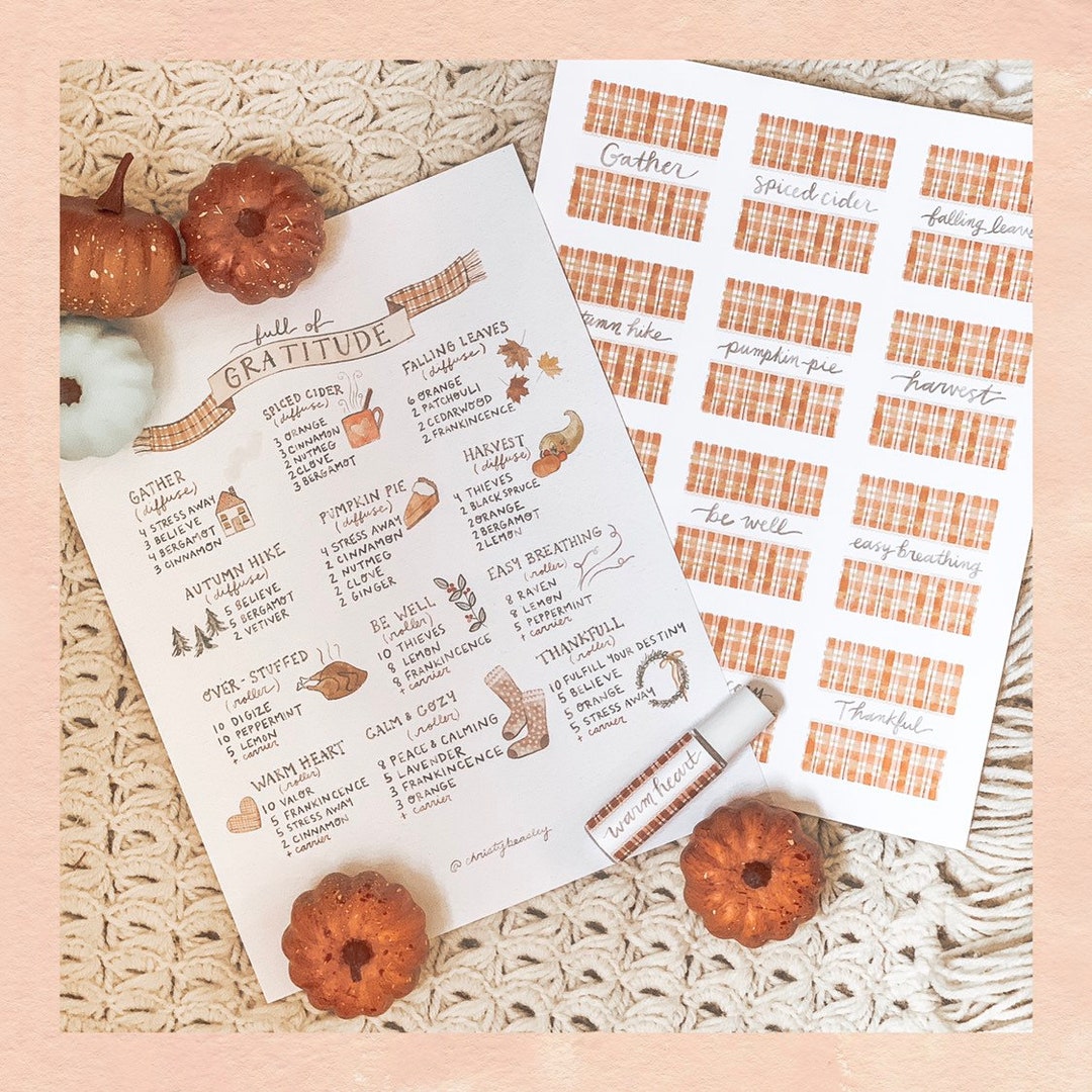 PRINTABLE Labels Art Print Full of Gratitude Label Print Set Digital ...