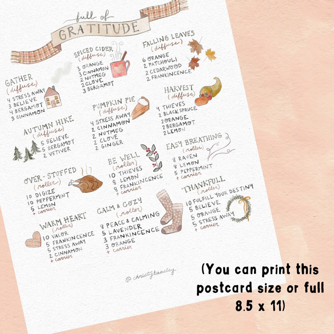 PRINTABLE Labels Art Print Full of Gratitude Label Print Set Digital ...